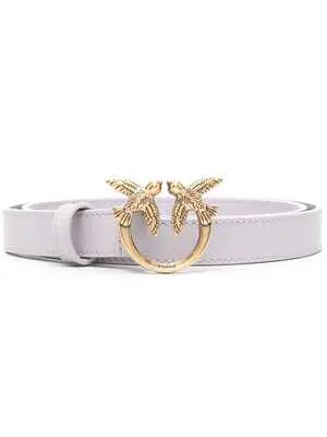 Pinko Love Birds-plaque Leather Belt - Purple