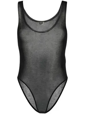 Saint Laurent Sleeveless Sheer-knit Bodysuit