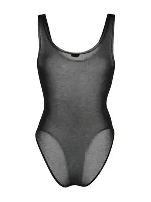 Saint Laurent Sleeveless Sheer-knit Bodysuit