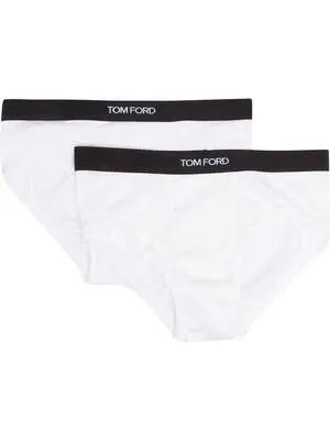 TOM FORD Logo-waistband Briefs - White