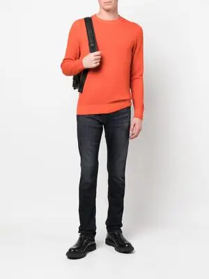 Malo Round-neck Knit Jumper - Orange