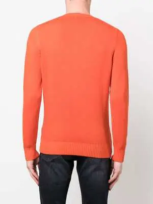 Malo Round-neck Knit Jumper - Orange