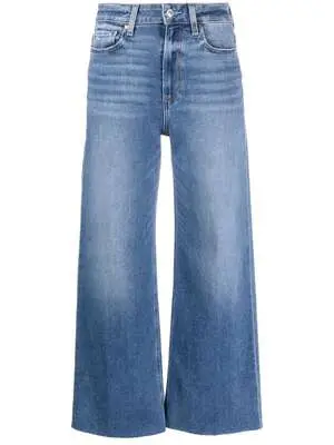 Paige Anessa Cropped Wide-leg Jeans - Blue
