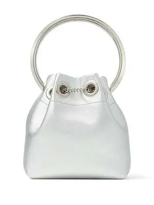 JIMMY CHOO Bon Bon Micro Bucket Bag - Silver