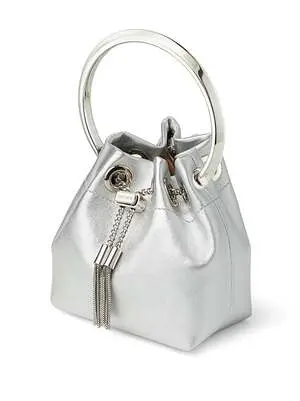 JIMMY CHOO Bon Bon Micro Bucket Bag - Silver
