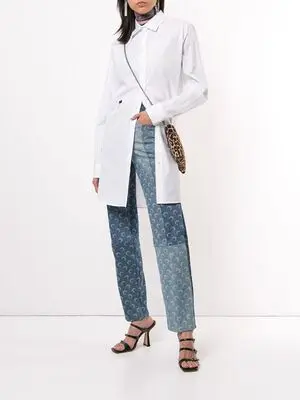 Palm Angels Palm-tree Motif Long-line Shirt