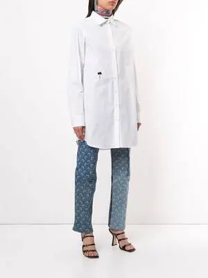 Palm Angels Palm-tree Motif Long-line Shirt