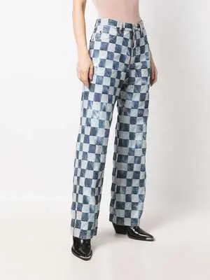 Dsquared2 Checked Wide-leg Jeans