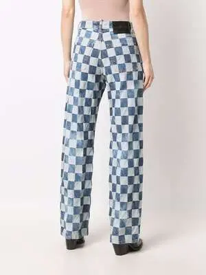 Dsquared2 Checked Wide-leg Jeans