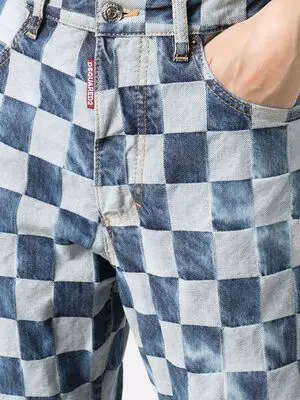 Dsquared2 Checked Wide-leg Jeans