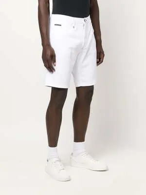 Philipp Plein Knee-length Denim Shorts - White