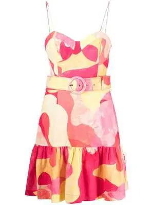 Rebecca Vallance Toretta Abstract-print Mini Dress - Multicolour