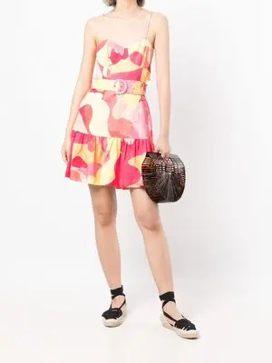 Rebecca Vallance Toretto Abstract-print Mini Dress