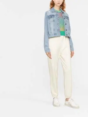 Dkny Ripped Denim Cropped Jacket