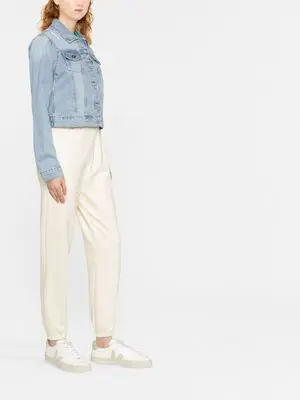 Dkny Ripped Denim Cropped Jacket