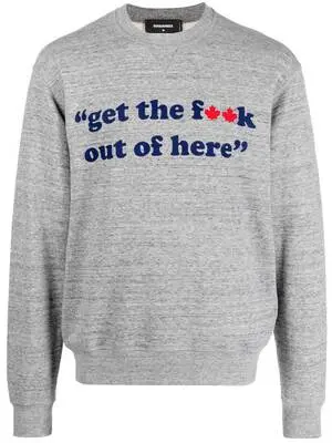Dsquared2 Slogan Print Mélange Sweatshirt