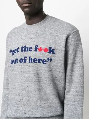 Dsquared2 Slogan Print Mélange Sweatshirt