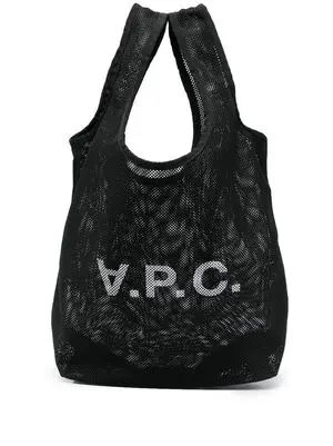A.p.c. Logo-print Mesh Tote Bag - Black