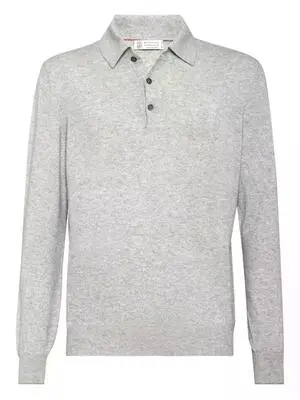 BRUNELLO CUCINELLI Long-sleeve Cashmere Polo Shirt
