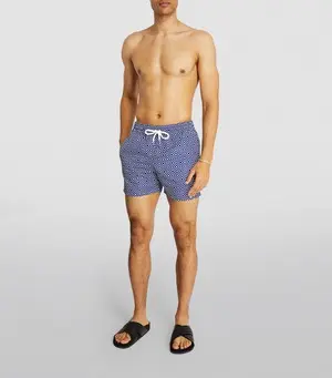 Frescobol Carioca Patterned Angra Swim Shorts - Navy