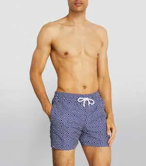 Frescobol Carioca Patterned Angra Swim Shorts - Navy