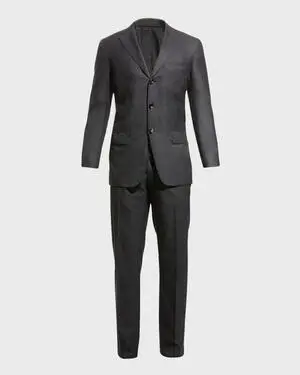 Kiton Apos;s Two-piece Solid Wool Suit - Grey