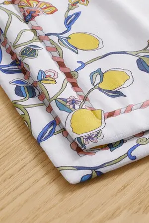 La DoubleJ Set Of Two Printed Linen Placemats - White