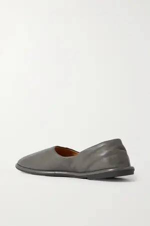 THE ROW Canal Glossed-leather Ballet Flats