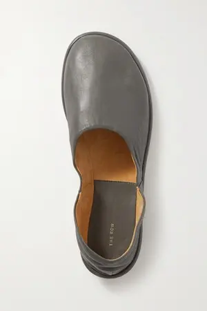 THE ROW Canal Glossed-leather Ballet Flats