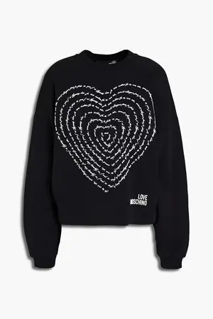 Moschino Printed French Cottonterry Sweatshirt - Black