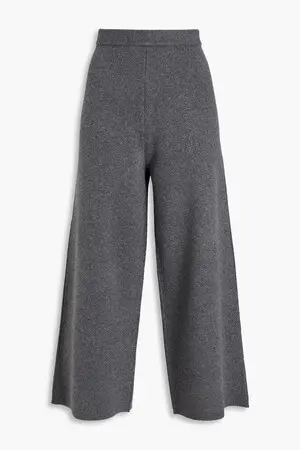 JOSEPH Mélange Wool Wideleg Pants - Dark Gray