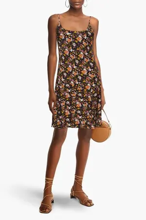 Rag & Bone Eva Floral Print Silk Mini Slip Dress