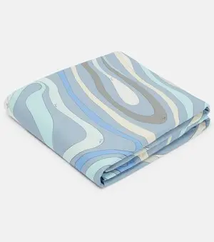 Emilio Pucci Marmo Cotton Beach Towel - Blue