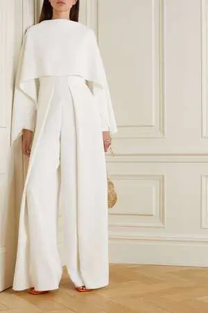 Solace London Lara Cape-effect Crepe Jumpsuit