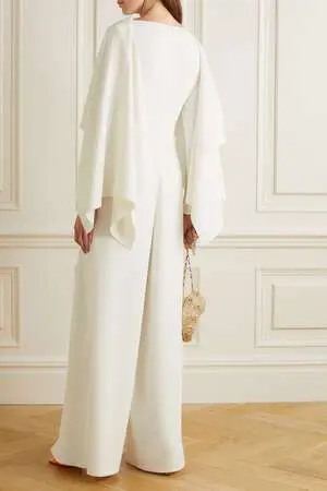 Solace London Lara Cape-effect Crepe Jumpsuit