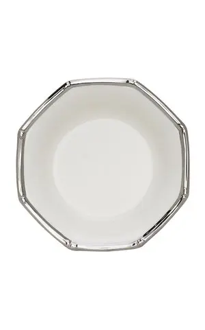 ESTE CERAMICHE FOR MODA DOMUS Bamboo Platinum-trimmed Large Ceramic Serving Bowl - Silver