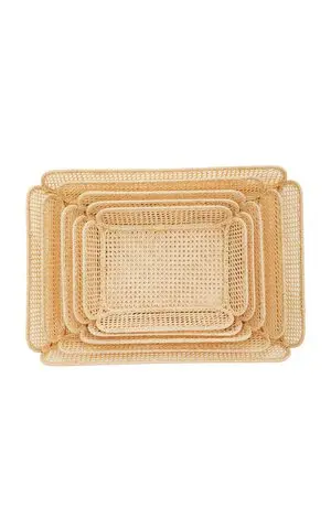 MODA DOMUS Set-of-five Wicker Nesting Baskets - Neutral