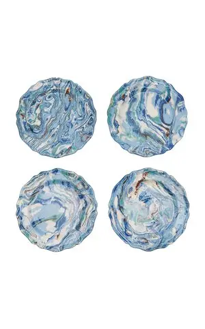 MODA DOMUS Set-of-four Ceramic Dessert Plates - Blue