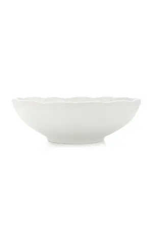 MODA DOMUS Lily Of The Valley Ceramic Serving Bowl - White