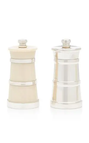 MODA DOMUS Silver Pepper And Ivory Salt Shaker Set Multi