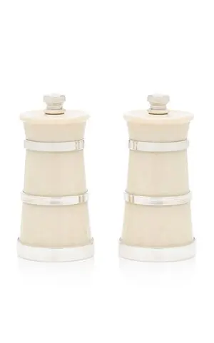 MODA DOMUS Silver Salt And Pepper Grinder Set - Ivory