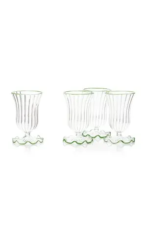 MODA DOMUS Set-of-four Wine Glasses - Green