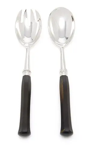 ALAIN SAINT-JOANIS Riviera Silver-plated Ebony Salad Set - Black