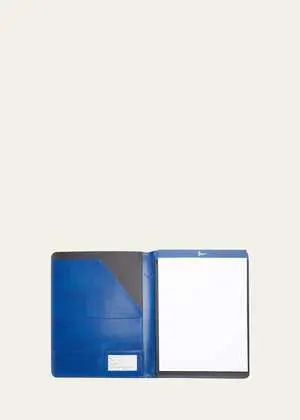 ROYCE NEW YORK Executive Leather Writing Portfolio, Personalized Light Blue