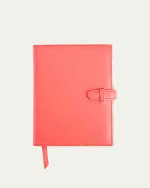 ROYCE NEW YORK Monogrammed Executive Weekly Leather Calendar Planner, Personalized Red
