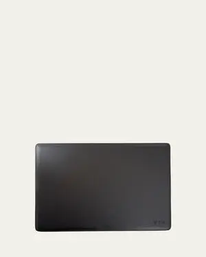 ROYCE NEW YORK Personalized Leather Desk Pad, 22" X 16 - Black