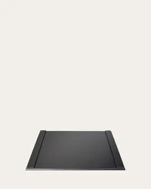 ROYCE NEW YORK Personalized Leather Desk Blotter, 27" X 18 - Black