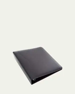 ROYCE NEW YORK Personalized Leather 2" Ring Binder - Black