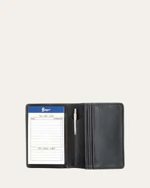 ROYCE NEW YORK Personalized Leather Notepad Organizer Wallet - Black