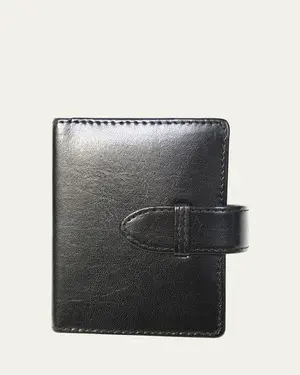 ROYCE NEW YORK Personalized Leather Playing Card Set Holder - Black